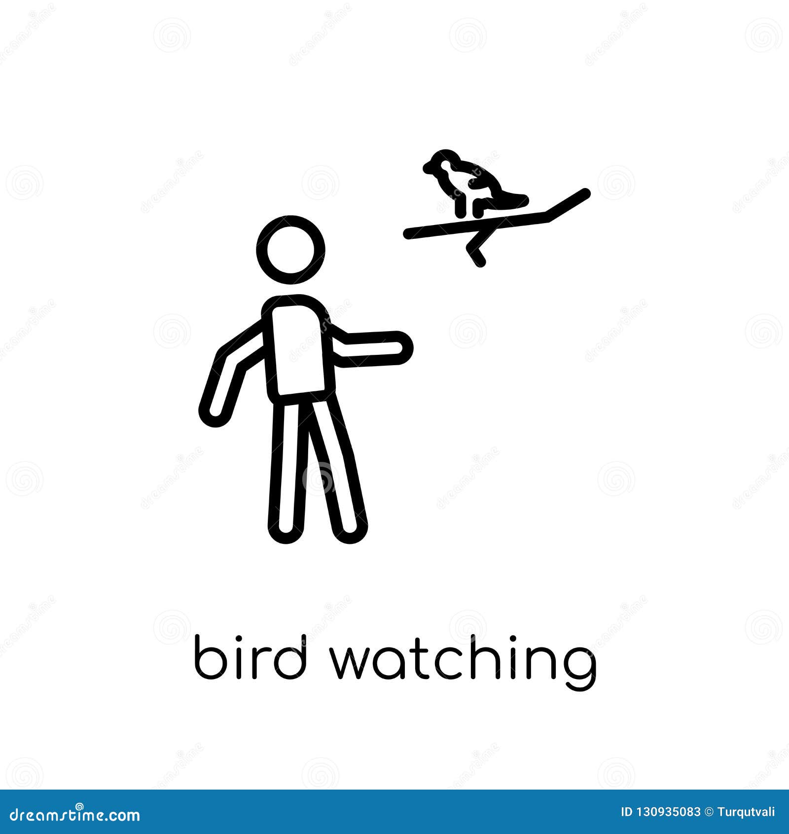 Bird Watching Icon. Trendy Modern Flat Linear Vector Bird Watching Icon ...