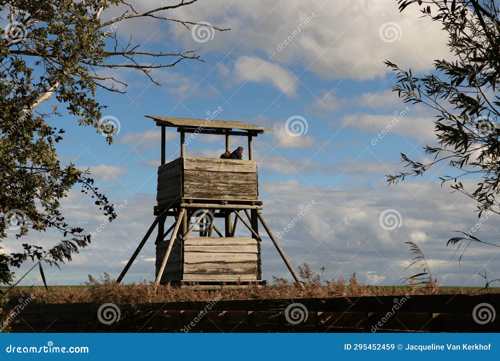 Bird watching tower stock image. Image of watching, wieringermeer ...