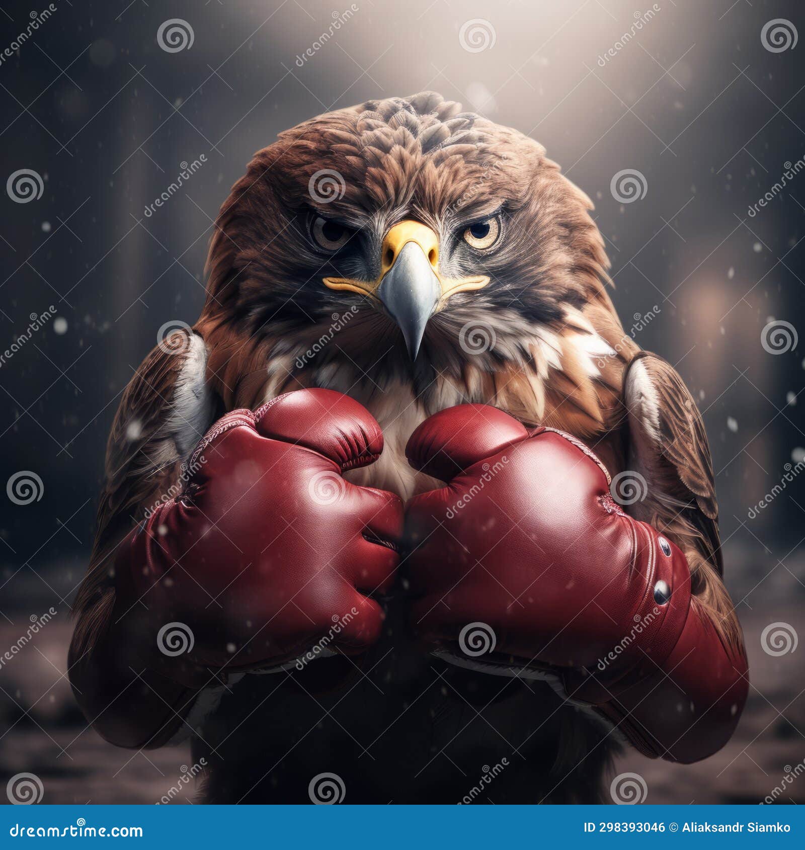 A Bird Wearing Boxing Gloves Stock Illustration - Illustration of ...
