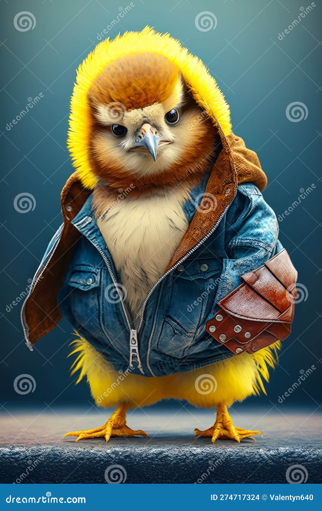 Bird Wearing Jacket and Jacket with Hoodie on it. Generative AI Stock ...