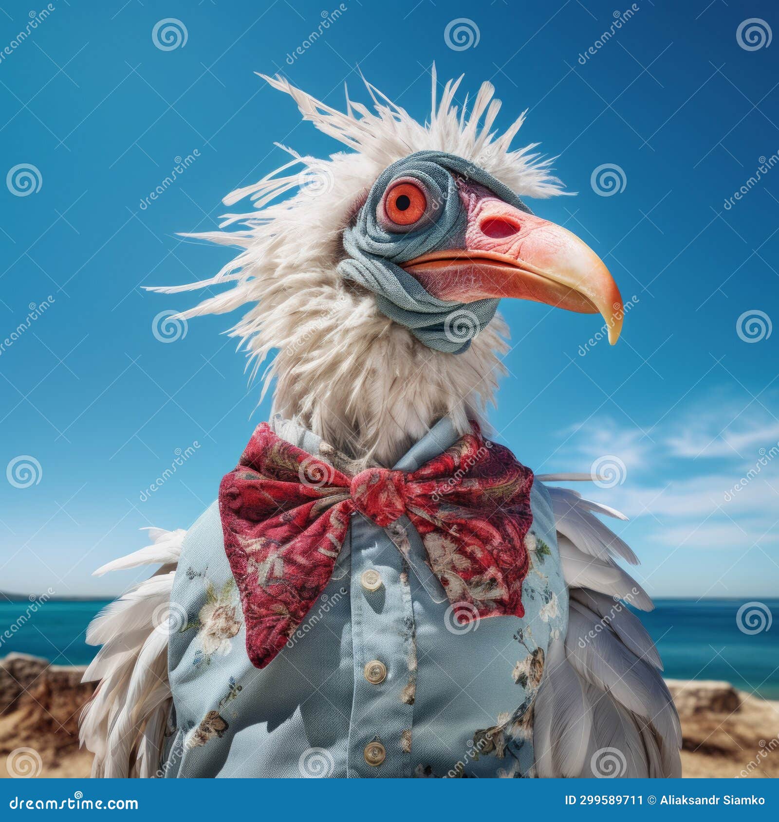A Bird Wearing a Shirt and Bow Tie Stock Image - Image of white, bill ...