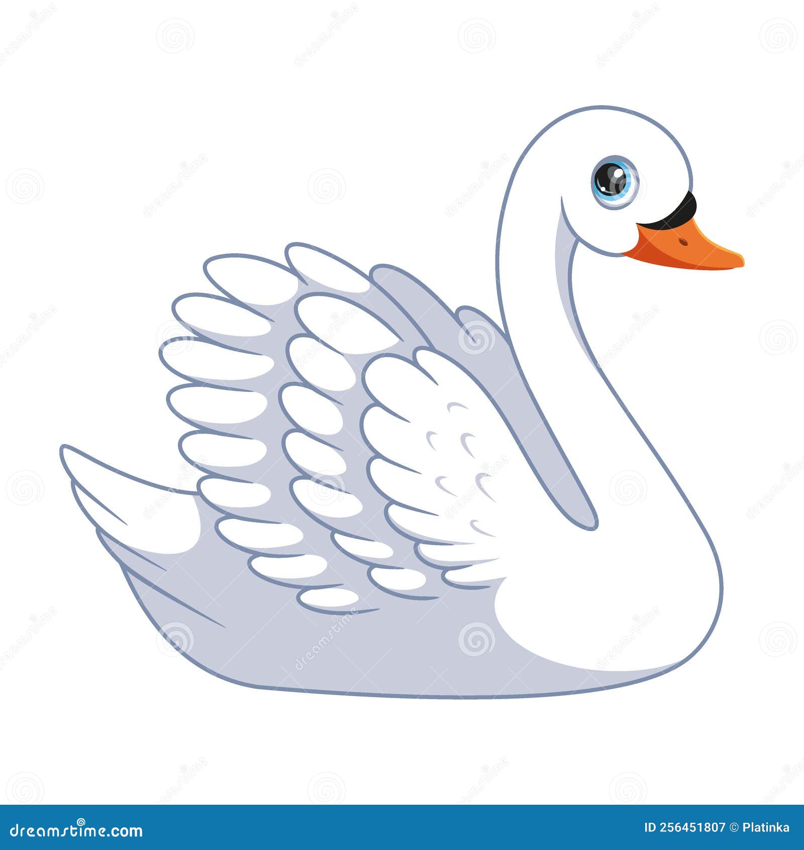 Bird White Swan Cartoon Vector Illustration Stock Vector - Illustration ...
