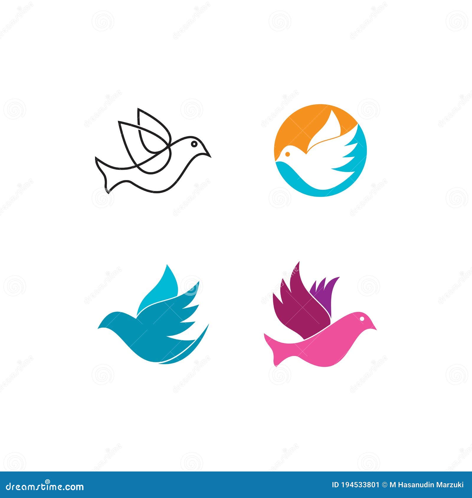 Bird wing Dove Logo stock vector. Illustration of abstract - 194533801