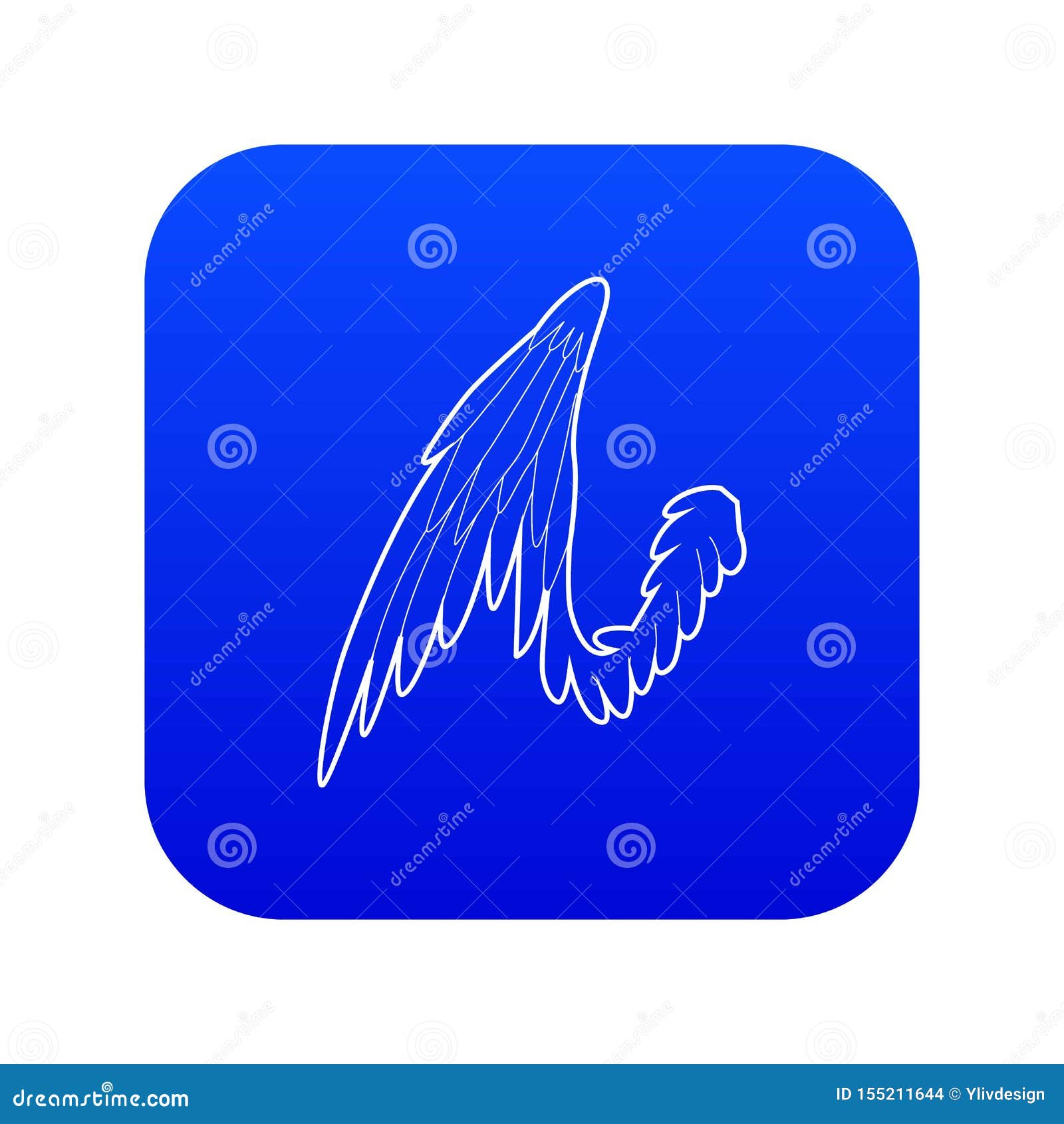 Bird wing icon blue vector stock vector. Illustration of curve - 155211644