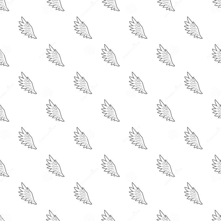 Bird Wing Pattern Vector Seamless Stock Vector - Illustration of opened ...