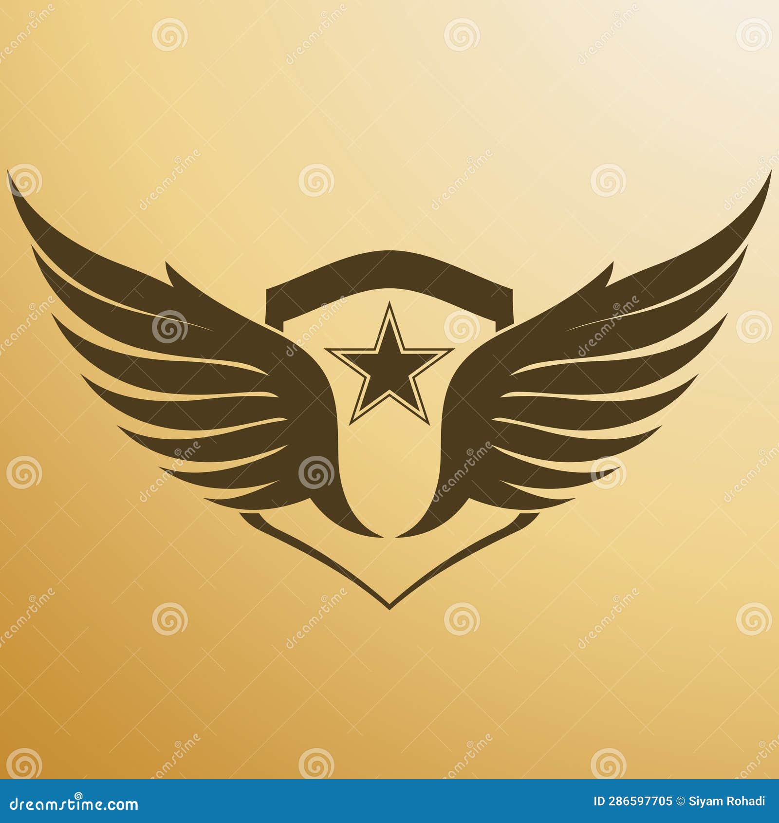 Bird wing shield logo stock vector. Illustration of eagle - 286597705