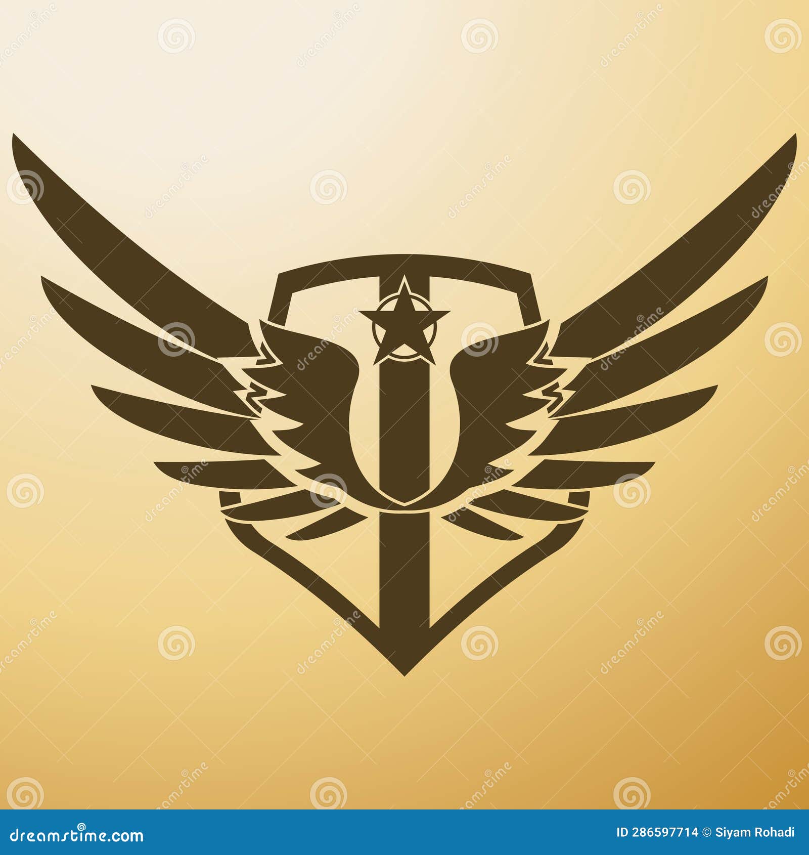 Bird wing shield logo stock vector. Illustration of isolated - 286597714