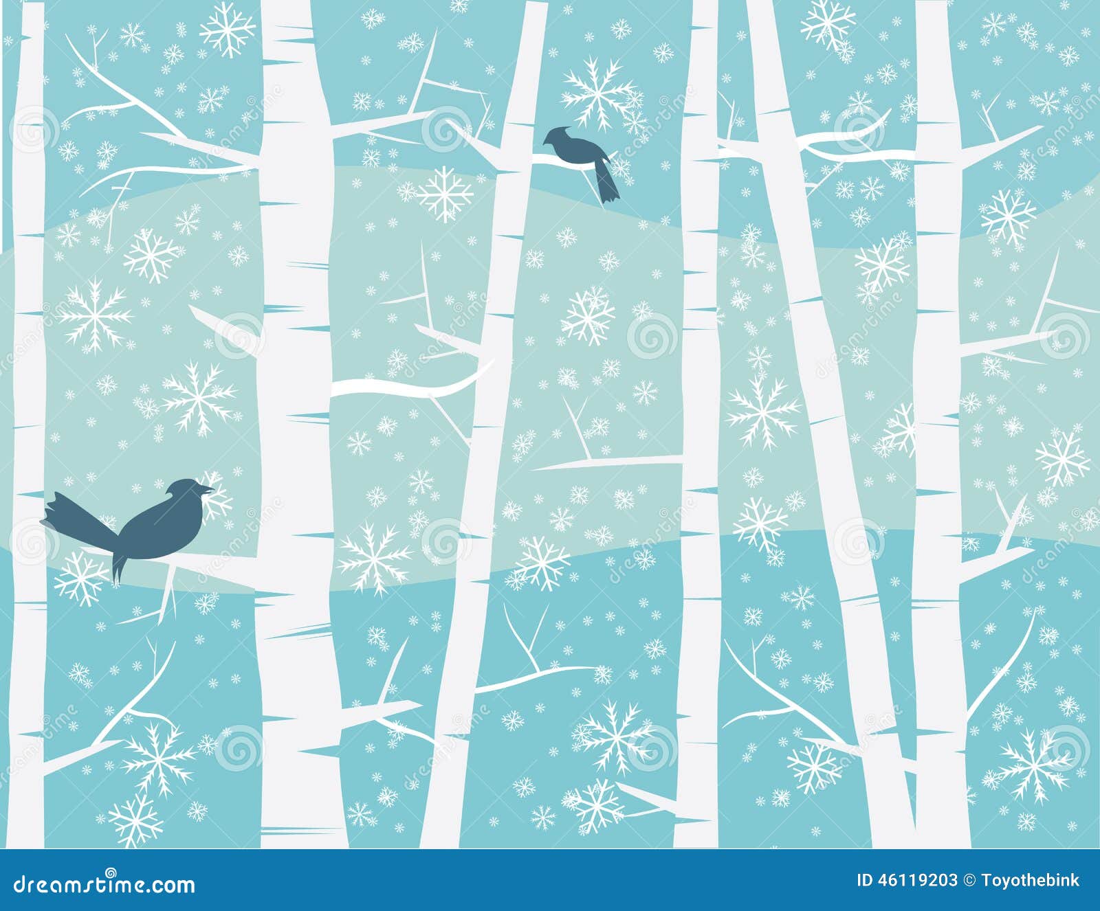 Bird on winter scene stock vector. Illustration of icon - 46119203