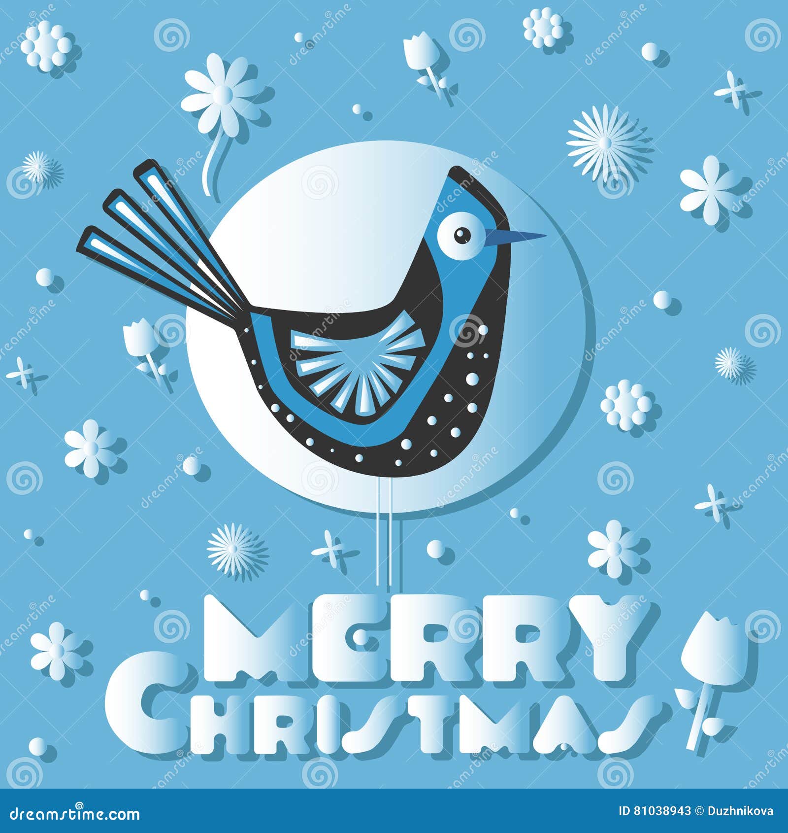 Bird Wishes Merry Christmas Stock Illustration - Illustration of ...