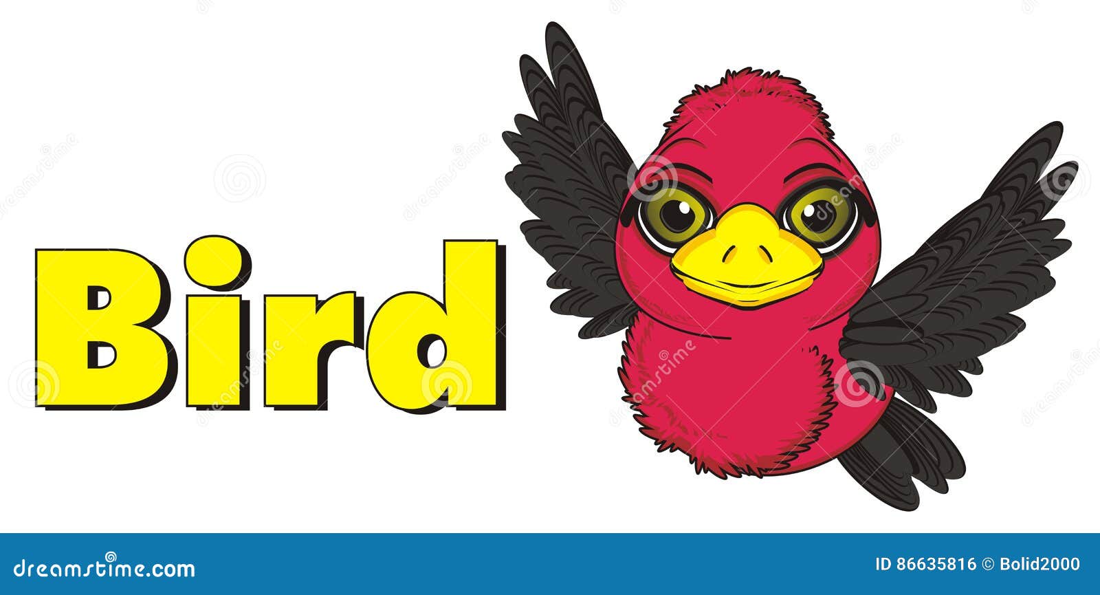 Bird and word stock illustration. Illustration of fictional - 86635816