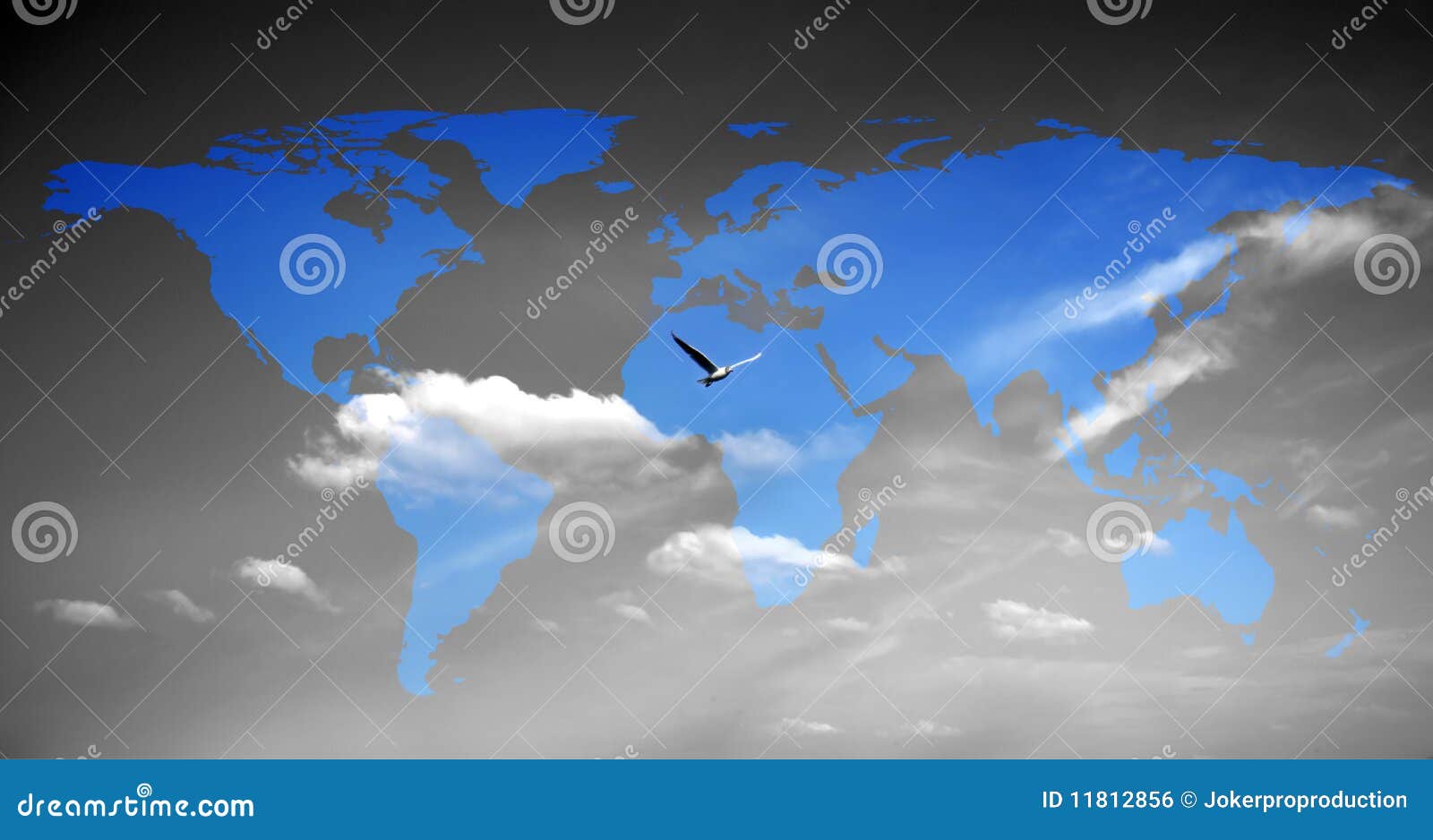 Bird and world map stock illustration. Illustration of feather - 11812856