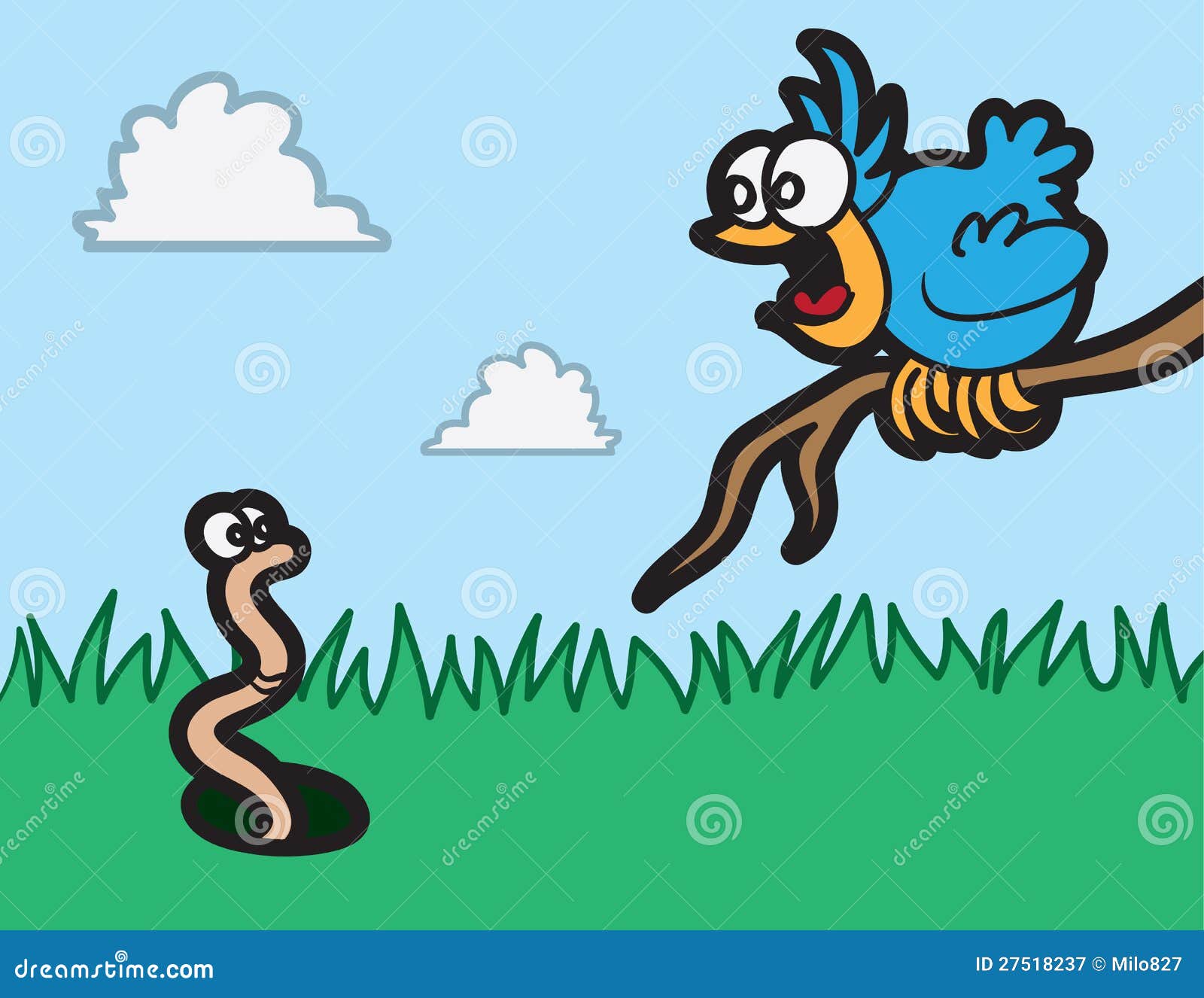 Bird Worm stock vector. Illustration of beak, symbol - 27518237