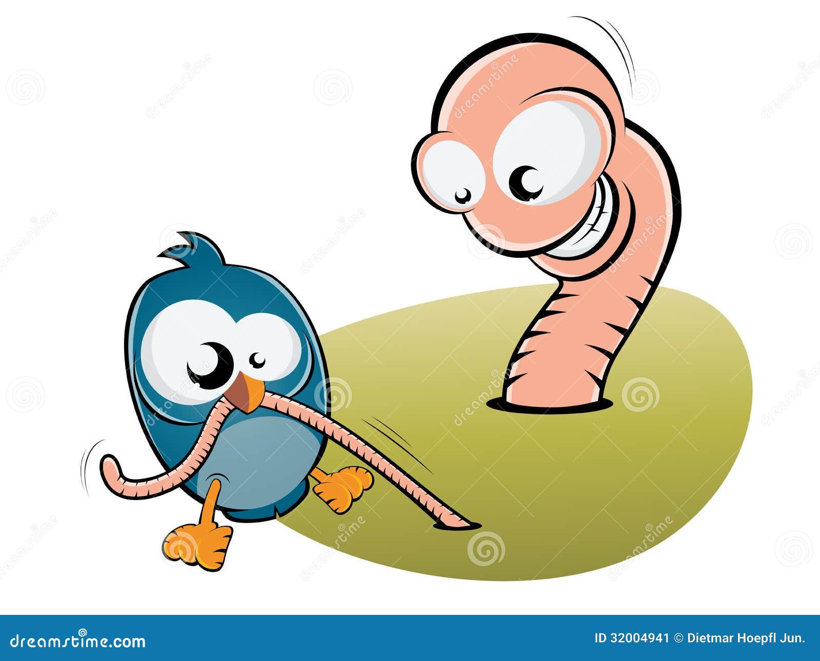 Bird and worm stock vector. Illustration of clipart, danger - 32004941