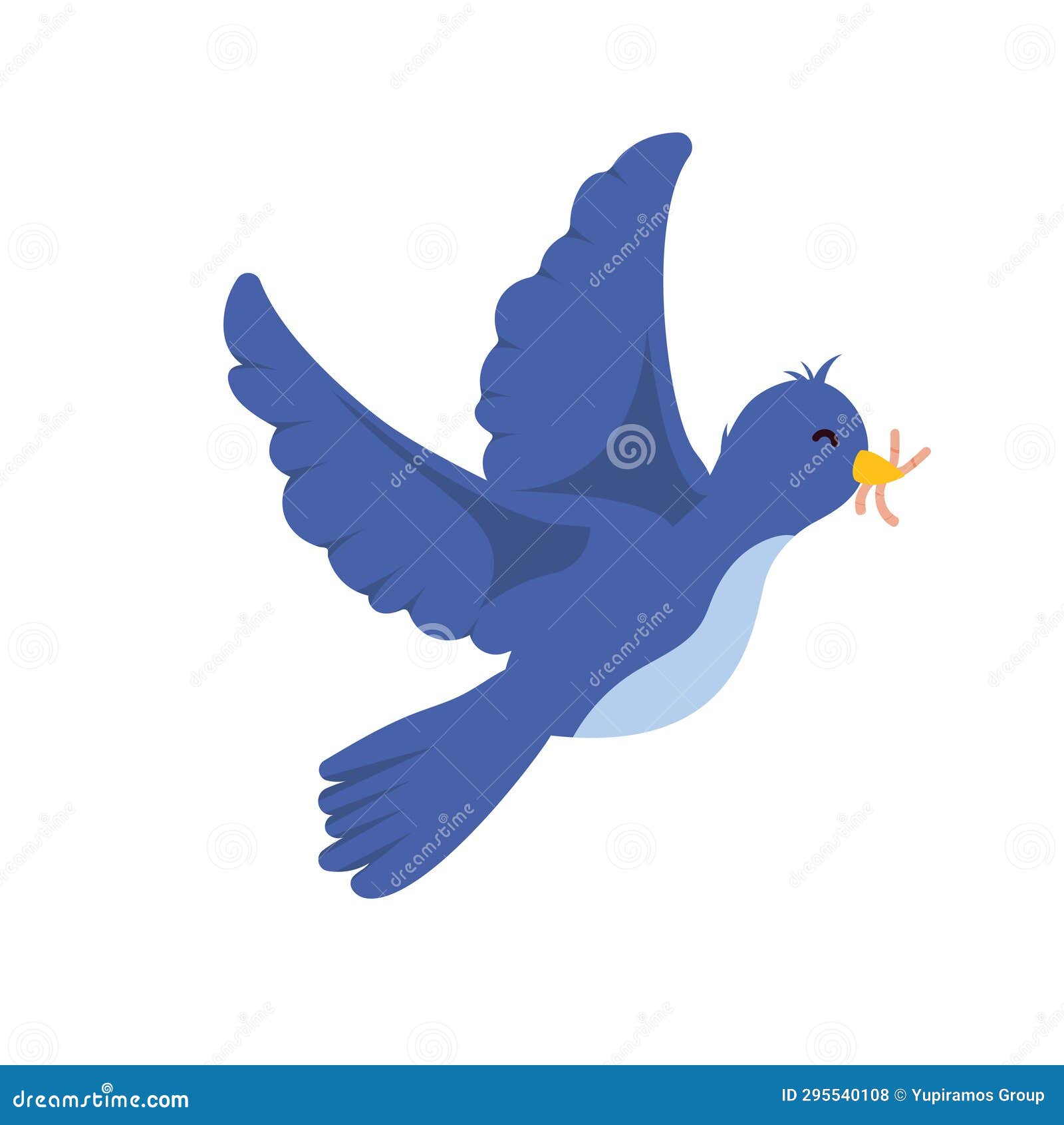 Bird with worms stock vector. Illustration of wing, nest - 295540108