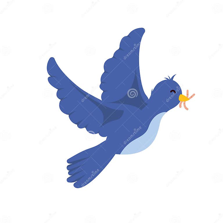 Bird with worms stock vector. Illustration of wing, nest - 295540108