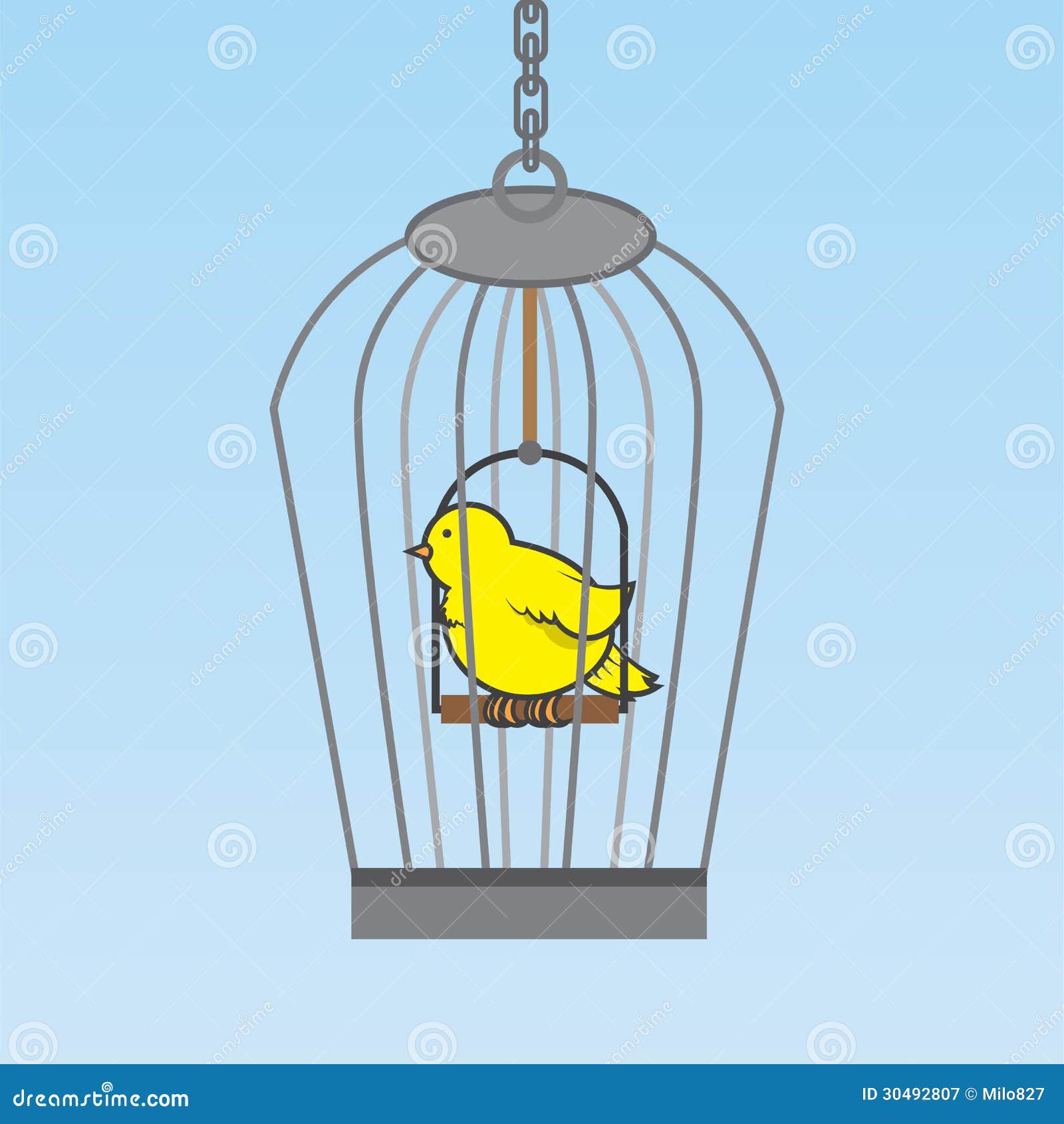 Birdcage Bird stock vector. Illustration of hanging, happy - 30492807