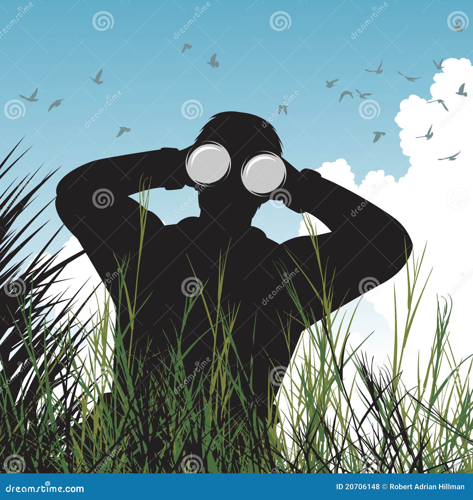 Birder stock vector. Illustration of binoculars, ornithology - 20706148