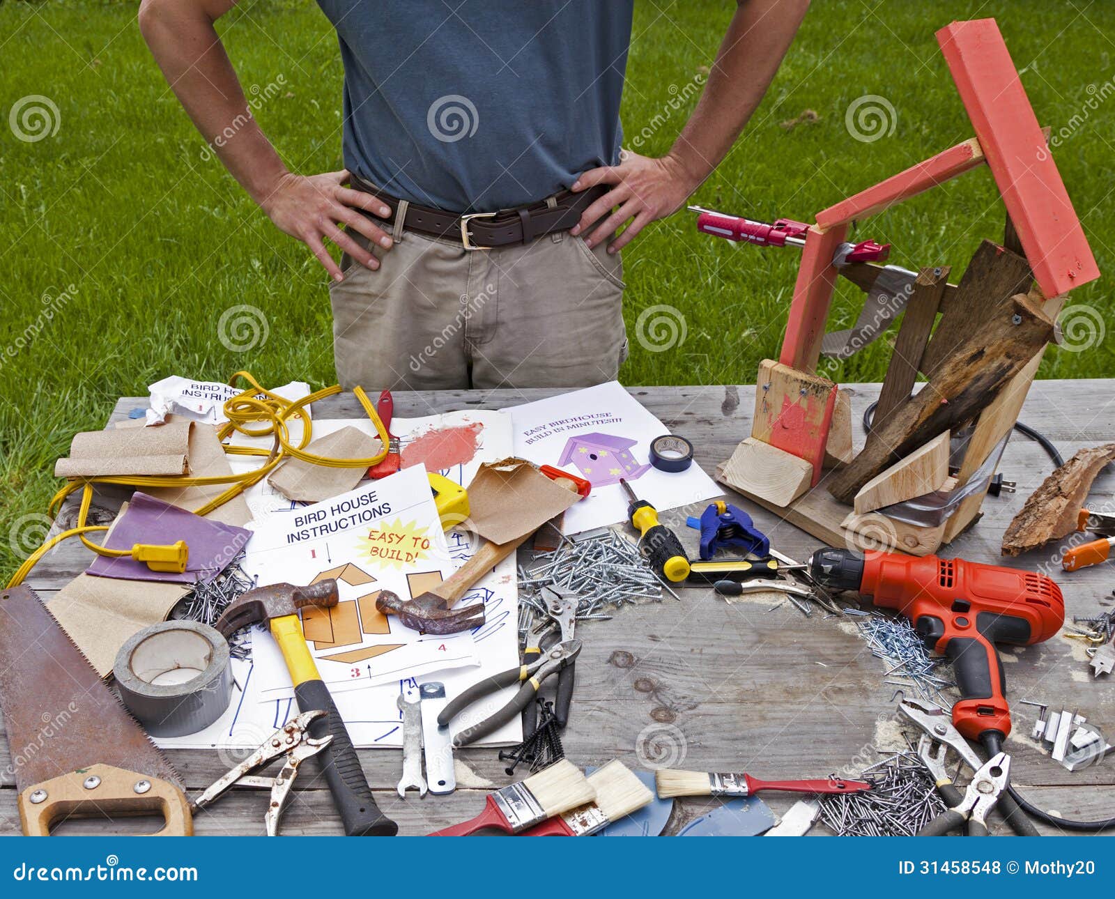 Birdhouse Fail stock photo. Image of husband, incapable - 31458548