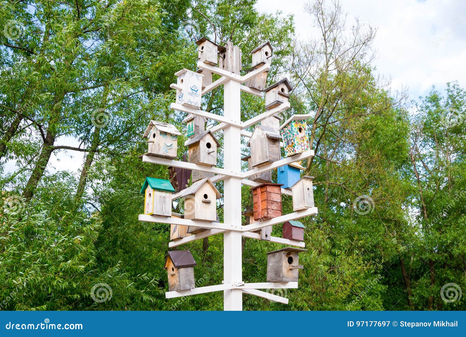 Birdhouses stock image. Image of outside, cabin, spring - 97177697