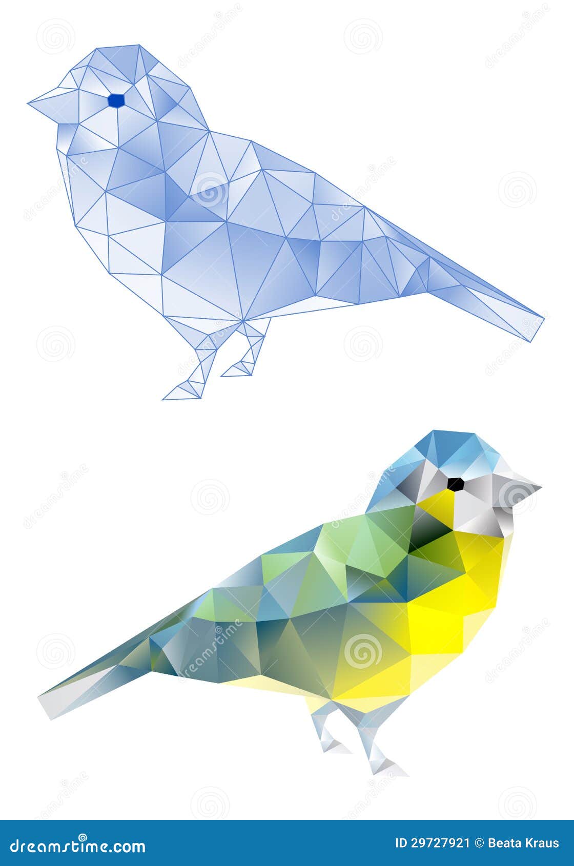 Birds with Geometric Pattern Stock Vector - Illustration of origami ...