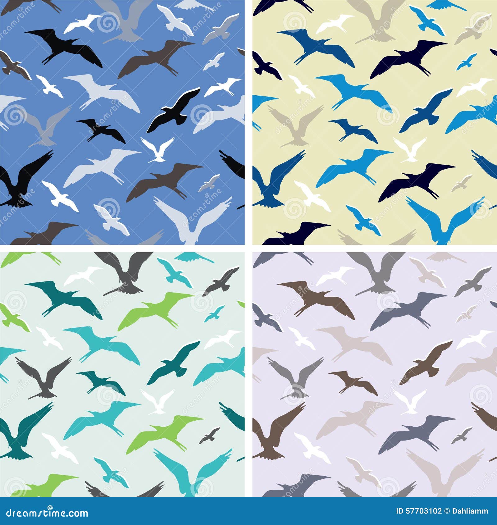 Birds. Abstract Seamless Pattern Stock Vector - Illustration of flying ...