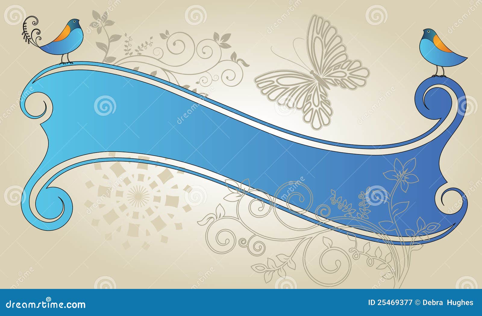 Birds with banner stock vector. Illustration of flow - 25469377