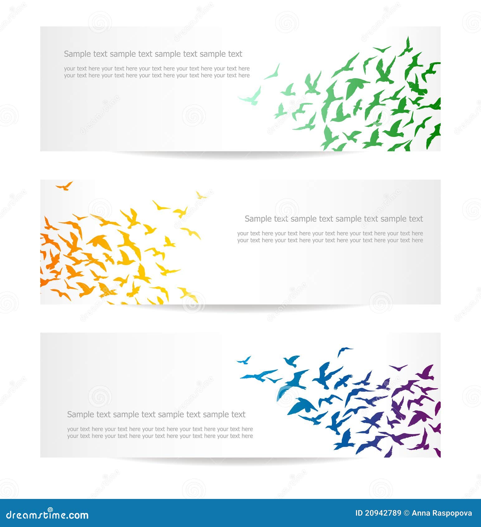 Birds banners stock vector. Illustration of pigeon, silhouetted - 20942789