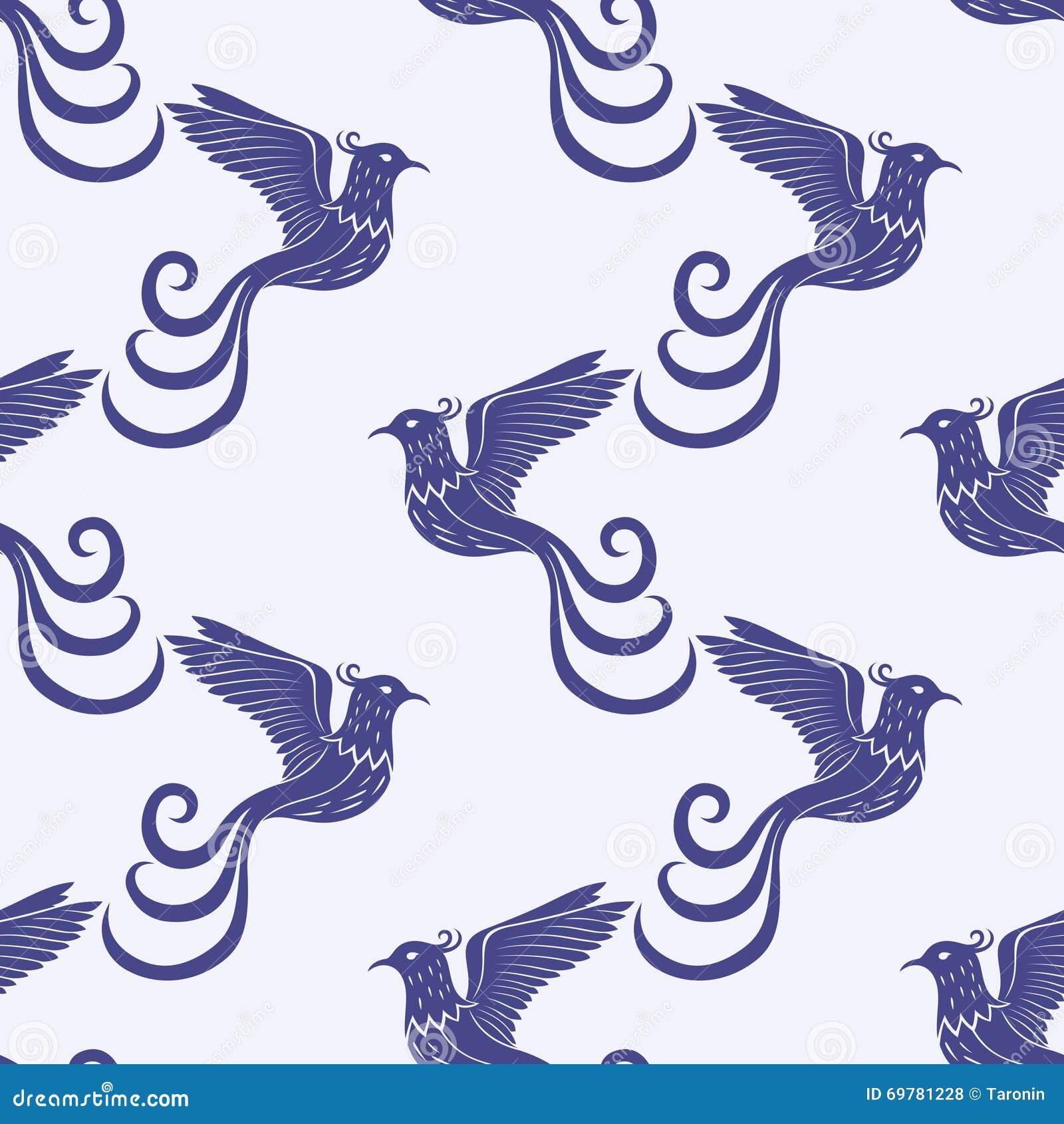 Birds on a Blue Background. Stock Vector - Illustration of decoration ...