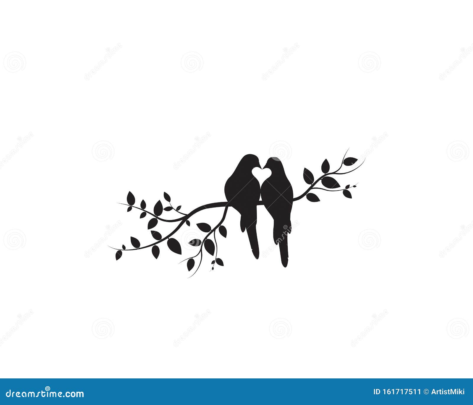 Tree Silhouette Birds Love Stock Illustrations – 2,072 Tree Silhouette ...