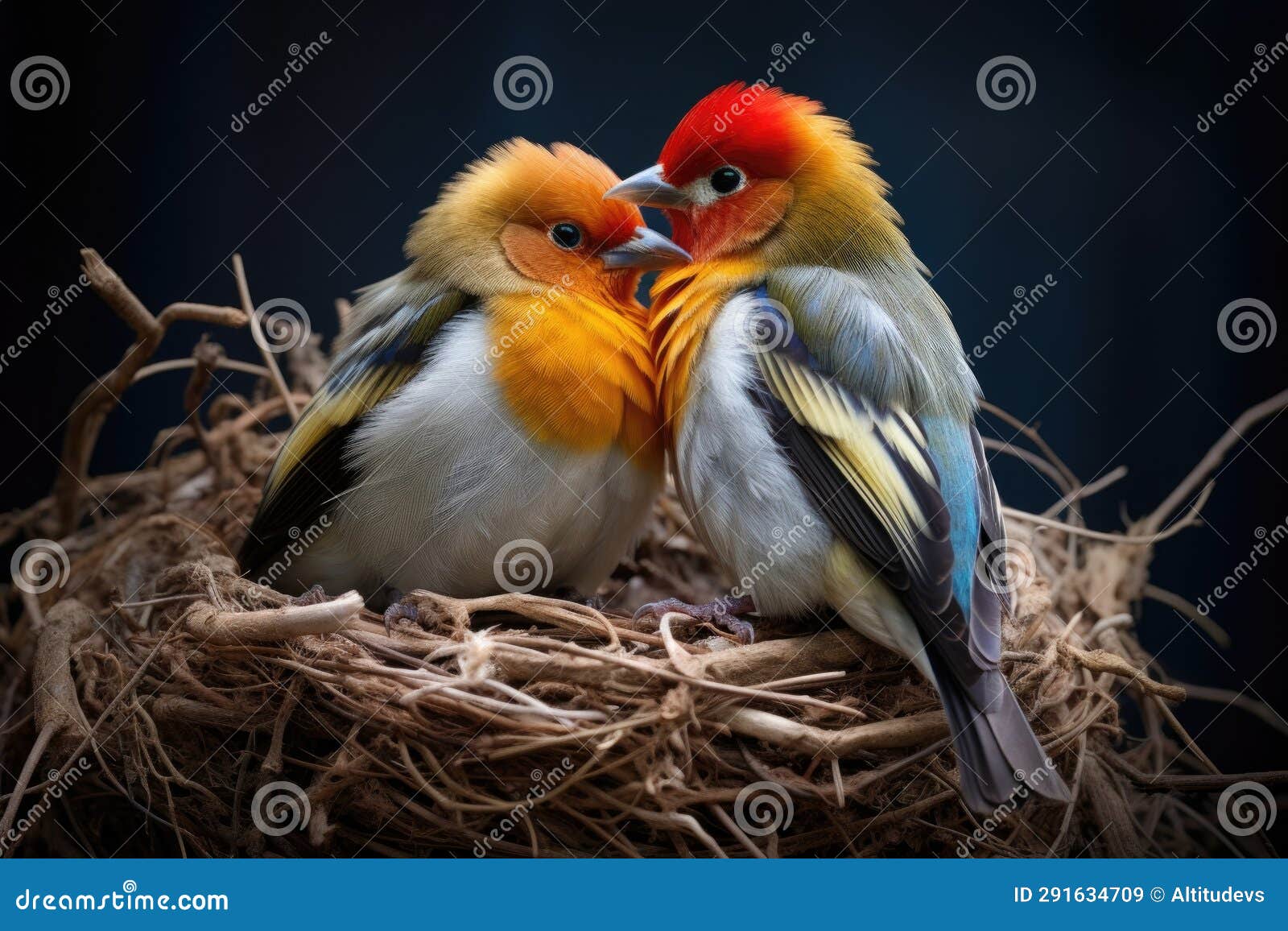Birds Building a Nest Together Stock Image - Image of creation, habitat ...