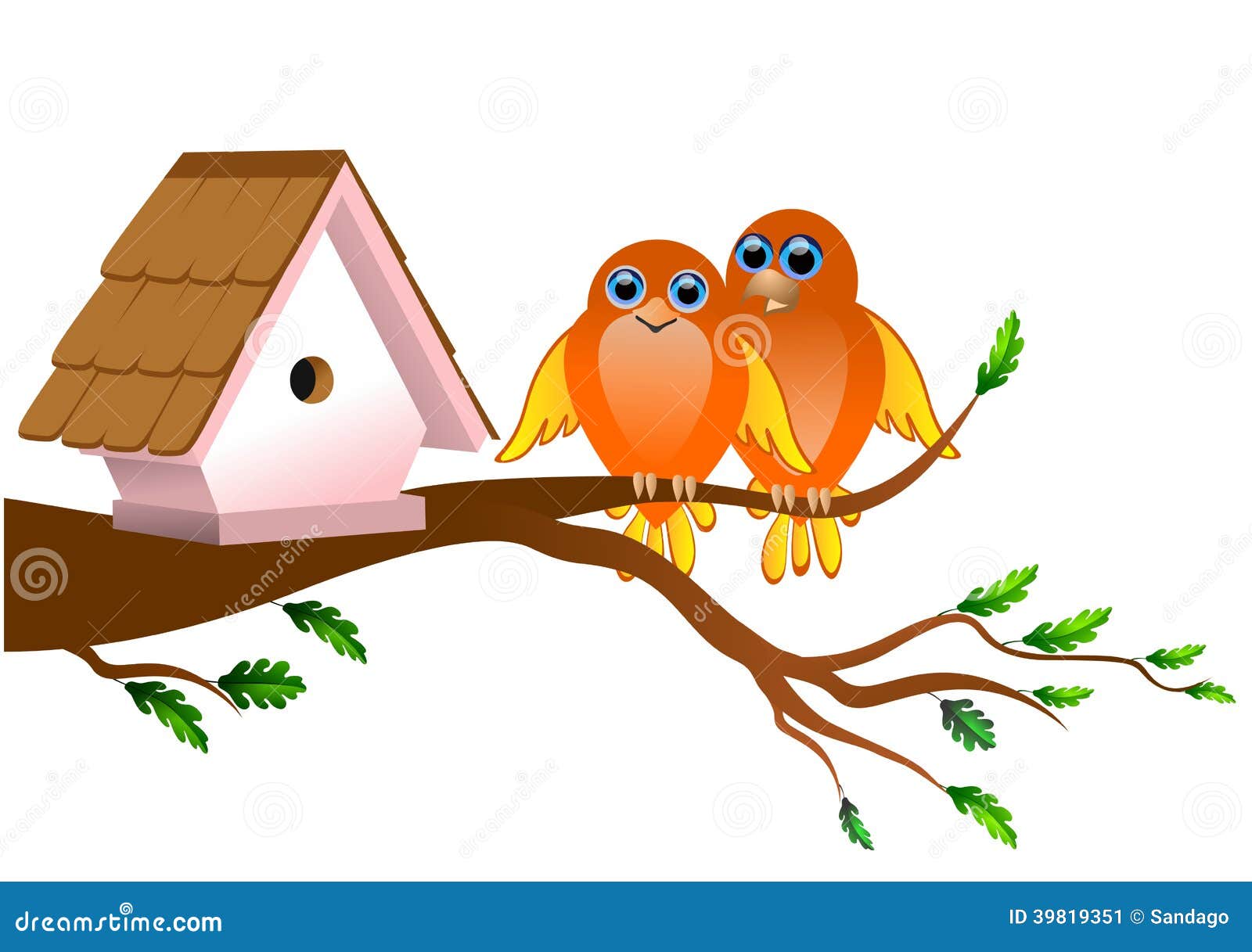 Birds cartoon stock vector. Illustration of comfort, birdcage - 39819351