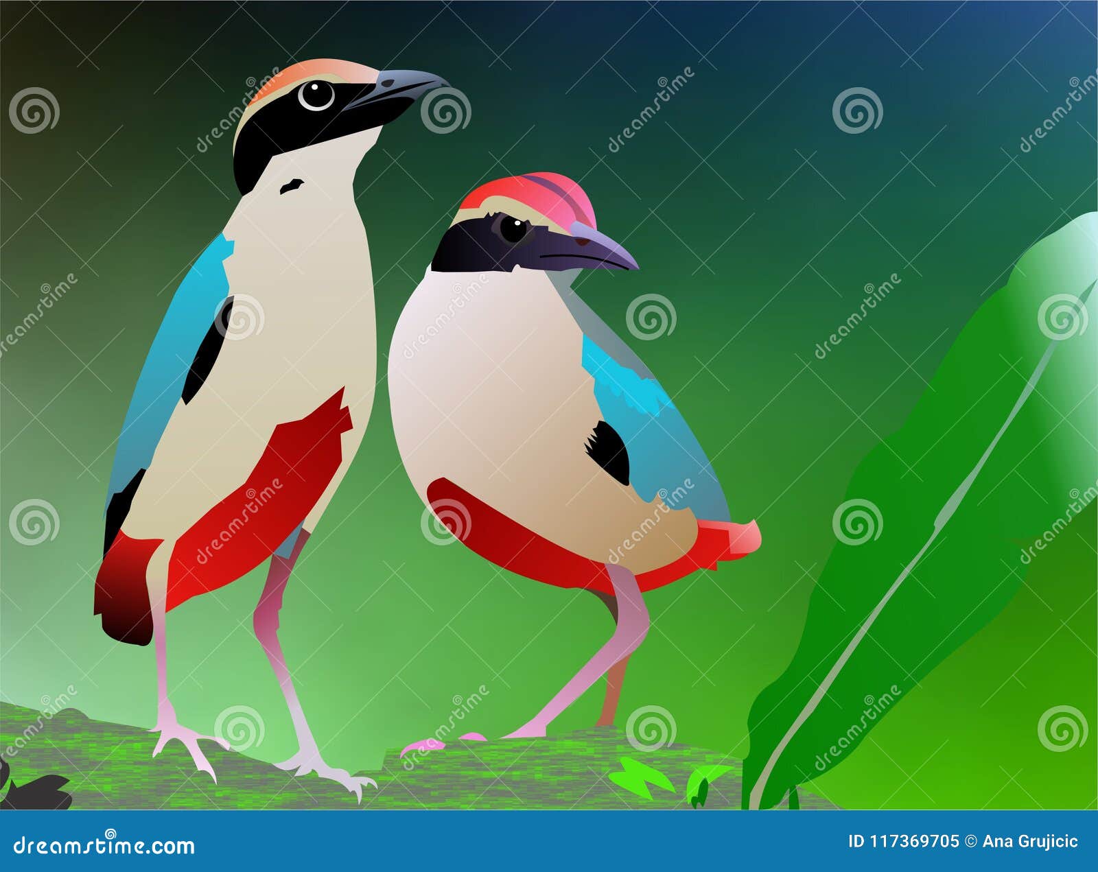 Duck Catching Fish Cartoon Vector | CartoonDealer.com #20436995