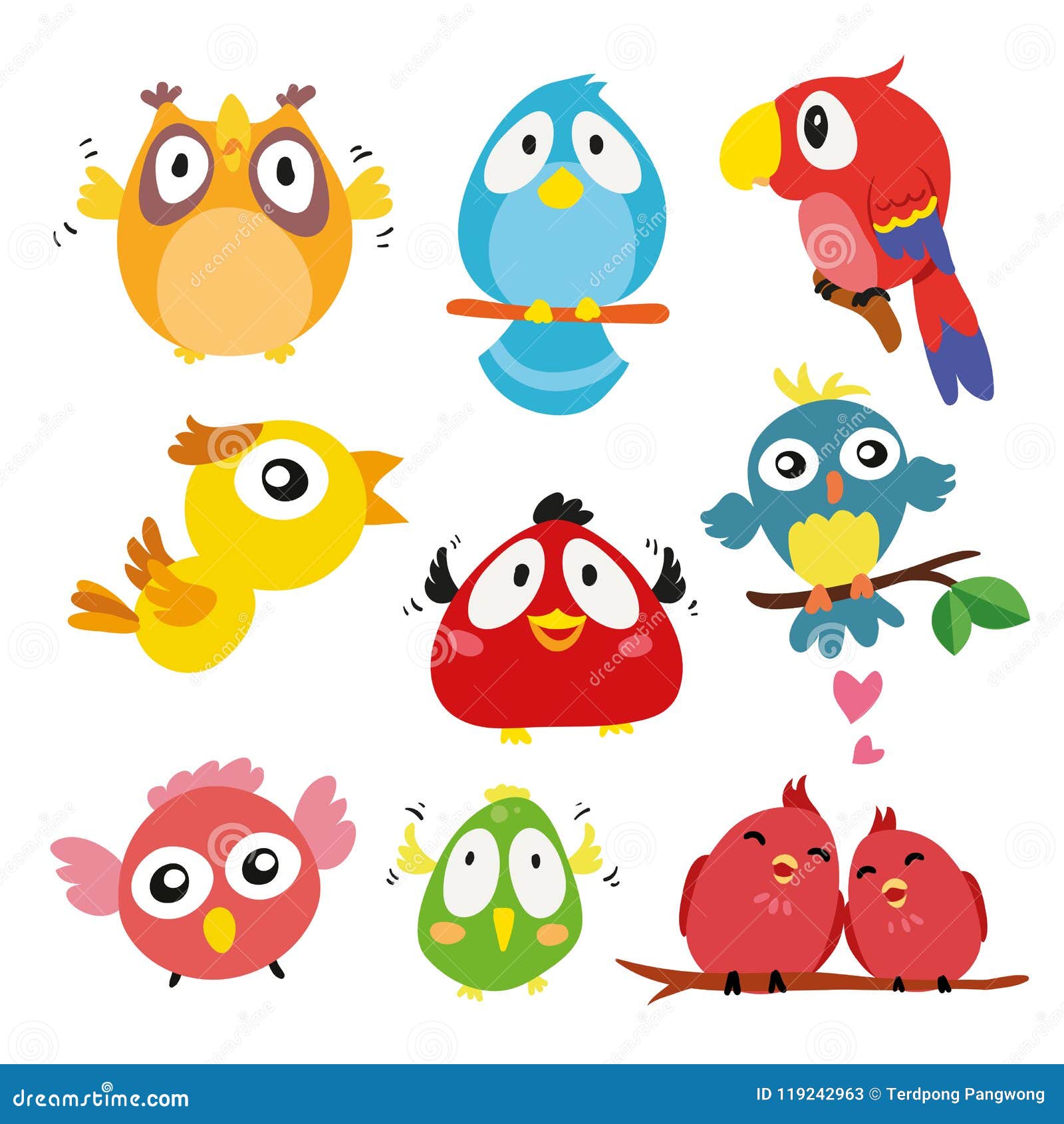 Birds Character Vector Design Stock Illustration - Illustration of ...