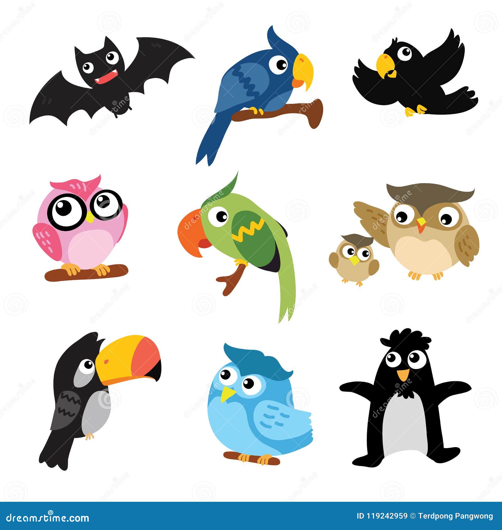 Birds Character Vector Design Stock Illustration - Illustration of ...