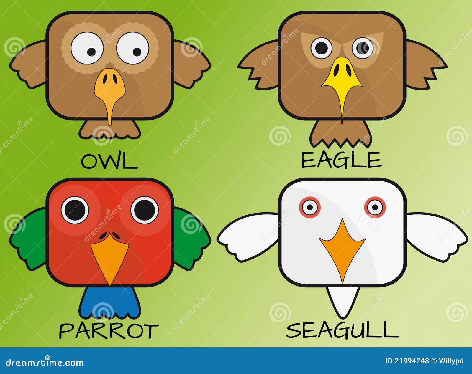 Birds Comics Square Stock Illustrations – 8 Birds Comics Square Stock ...