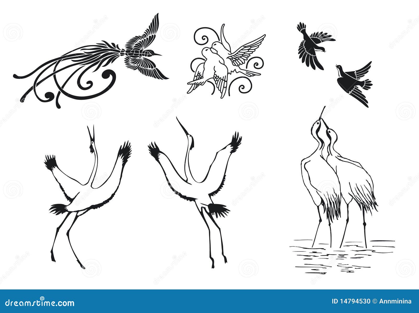 Birds design elements stock vector. Illustration of abstract - 14794530