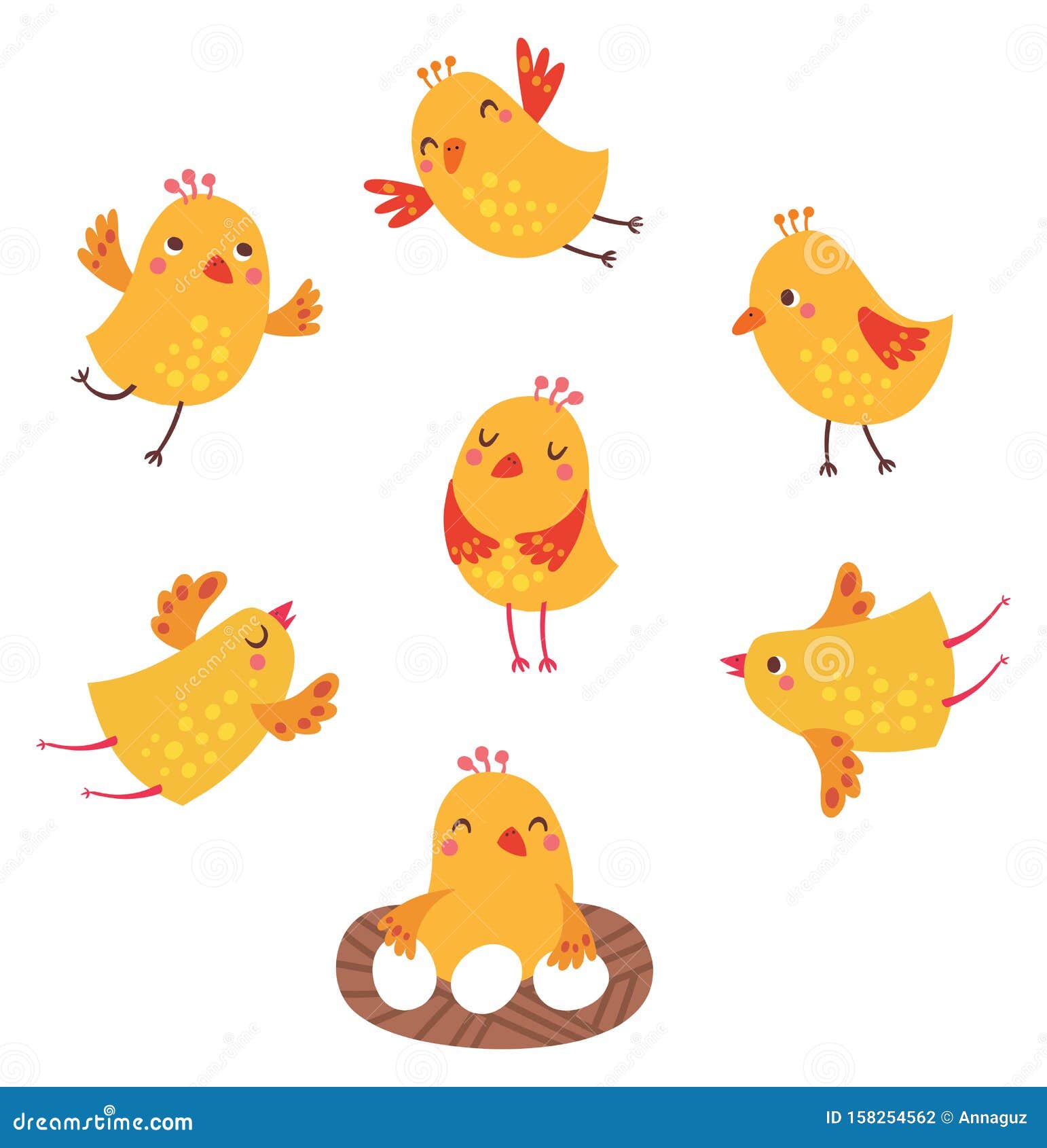 Birds. Different Poses. Cute Vector Characters Stock Vector ...