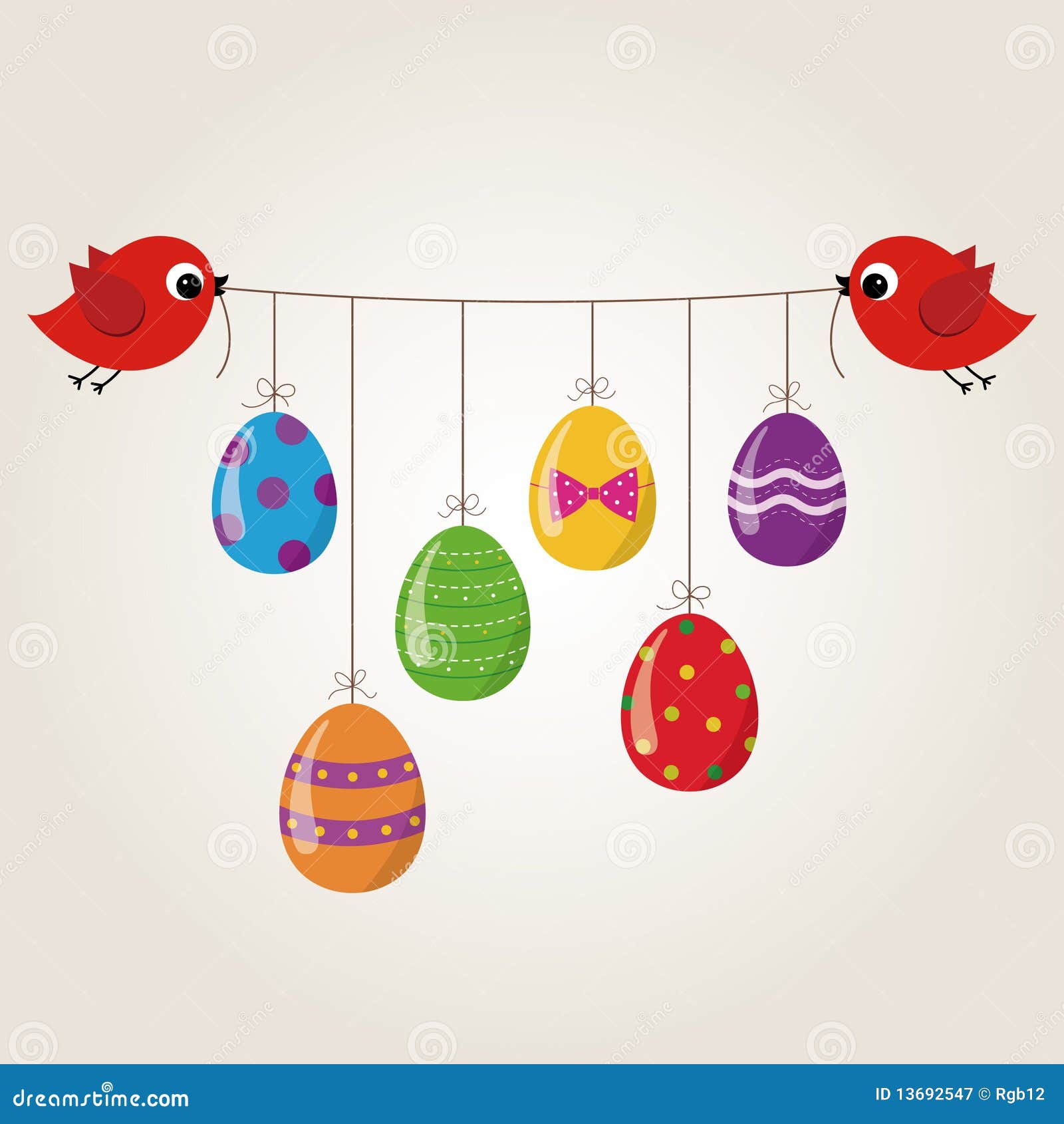 Birds and Easter Egg stock vector. Illustration of vines - 13692547