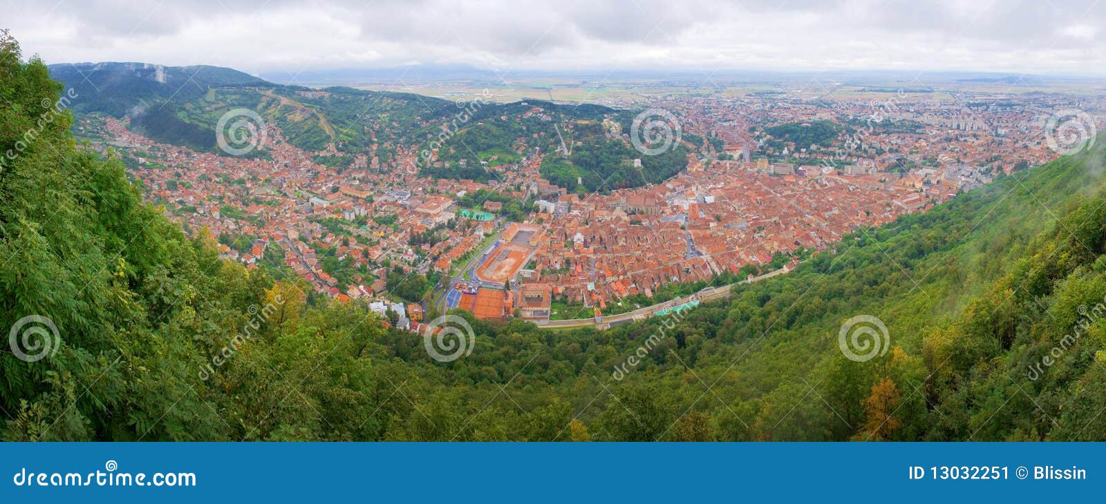 Birds-eye Panorama of the Brasov City Centre Stock Image - Image of ...