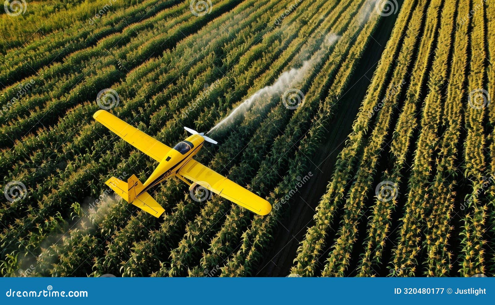A Birds Eye View of an Automated Crop Duster Navigating through Tall ...