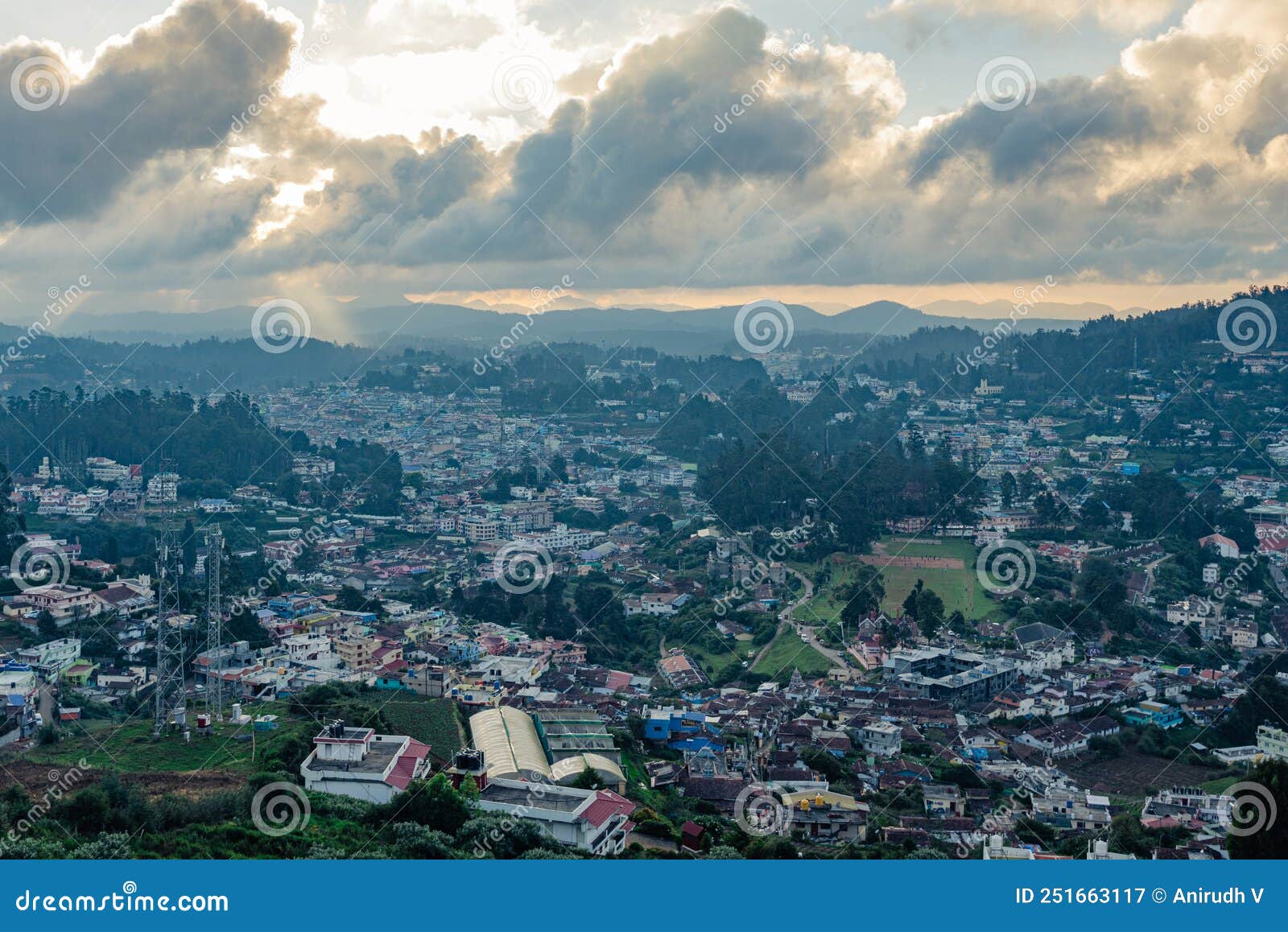 Birds Eye View of the City during Sunset Stock Image - Image of ...