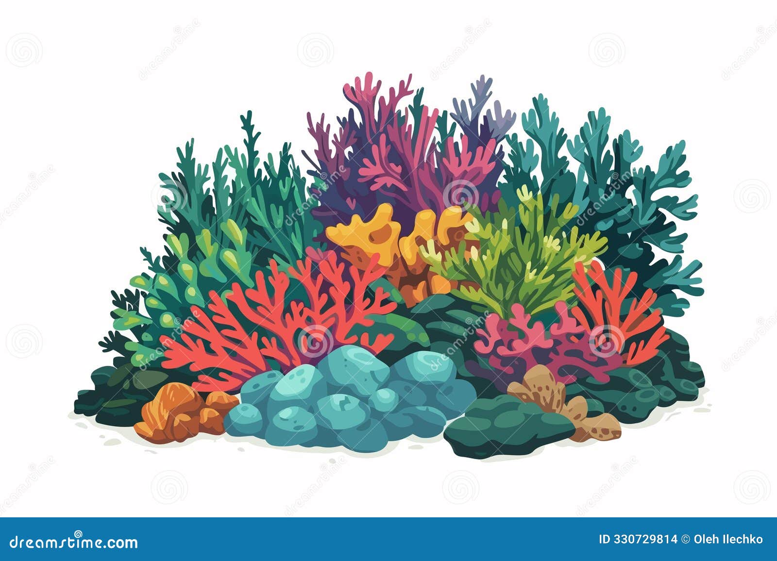 Birds Eye View of a Coral Reef Isolated Vector Style Stock Vector ...