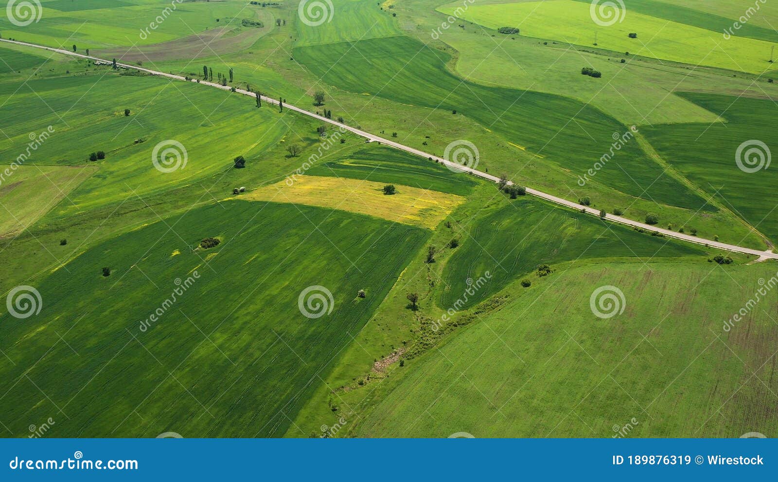 Birds-eye View of Green Field Stock Image - Image of aerial, meadow ...