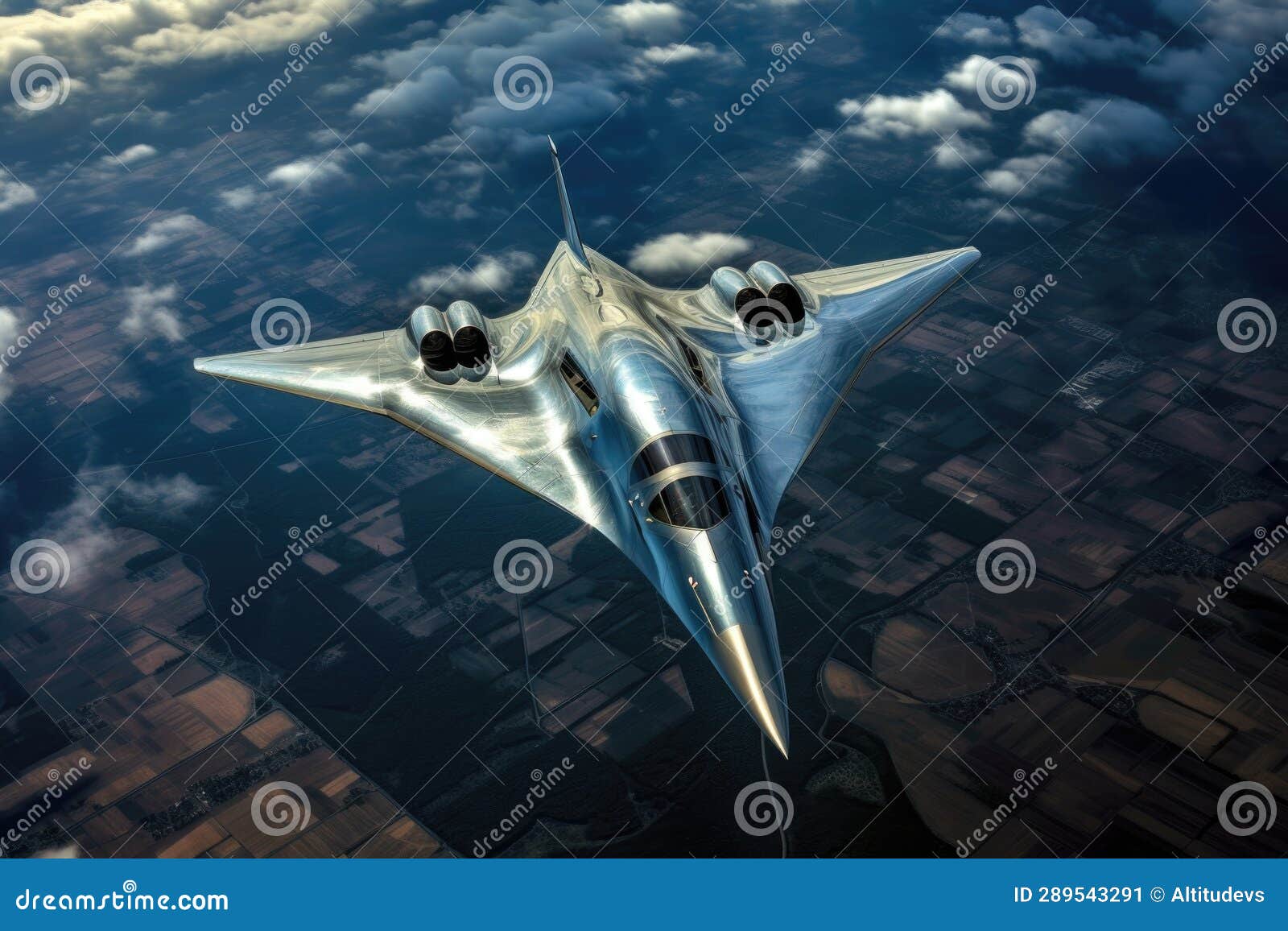 Birds-eye View of High-speed Aircraft in Flight Stock Image - Image of ...