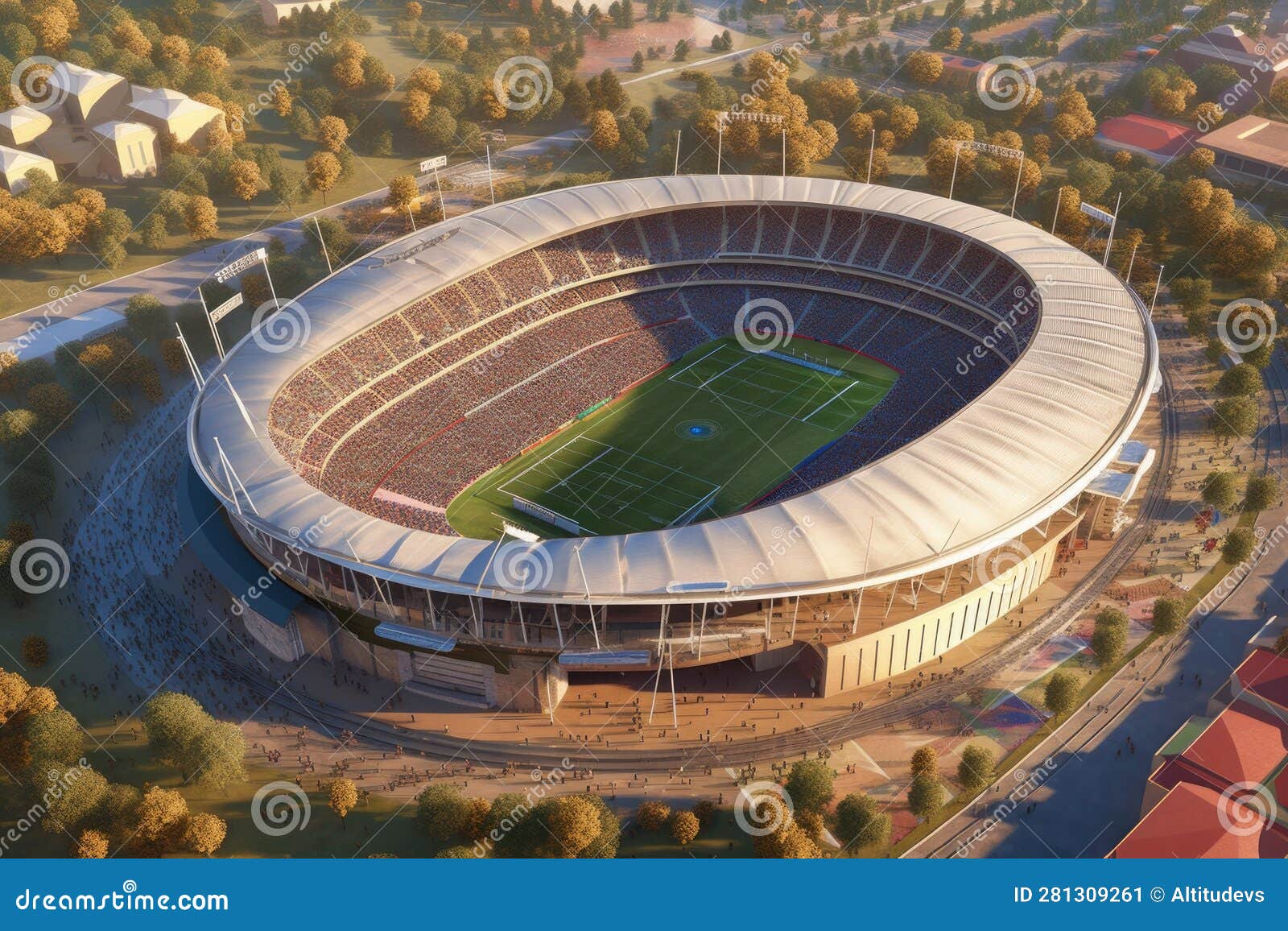 Birds Eye View of an Impressive Sports Stadium Stock Image - Image of ...