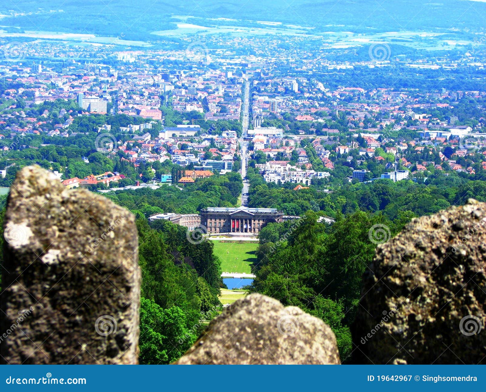 Birds Eye View of Kassel City from Bergpark Stock Image - Image of ...