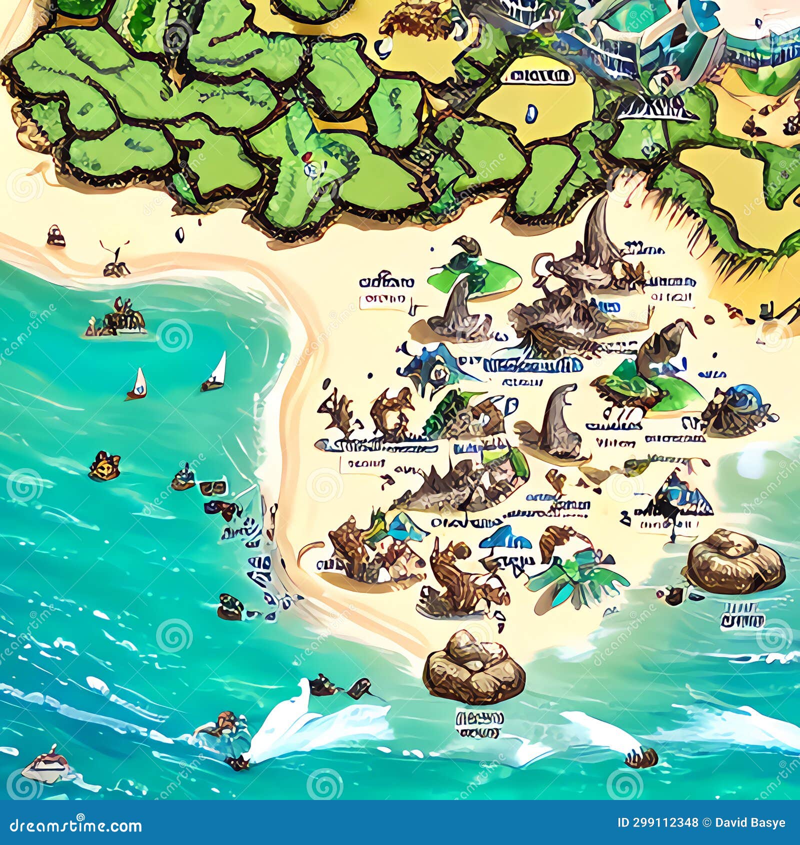 Birds Eye View Map Ocean Country Stock Photo - Image of view, birds ...