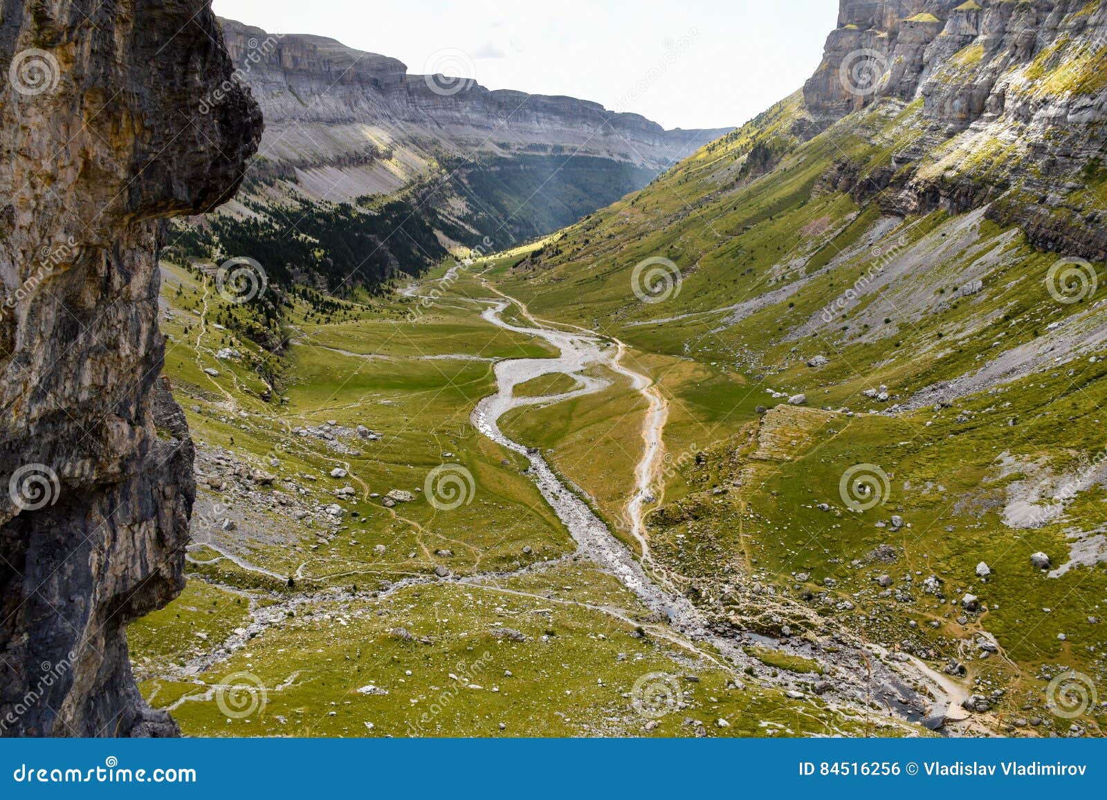 Birds-eye View of a Mountain Path in a Valley Stock Photo - Image of ...