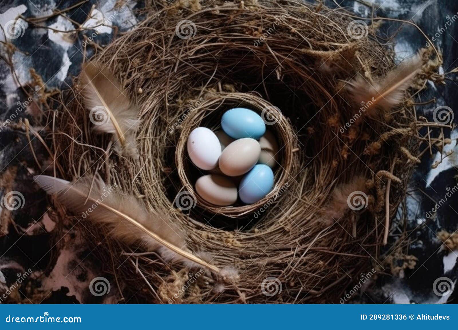 Birds-eye View of Nest with Eggs from Above Stock Photo - Image of nest ...