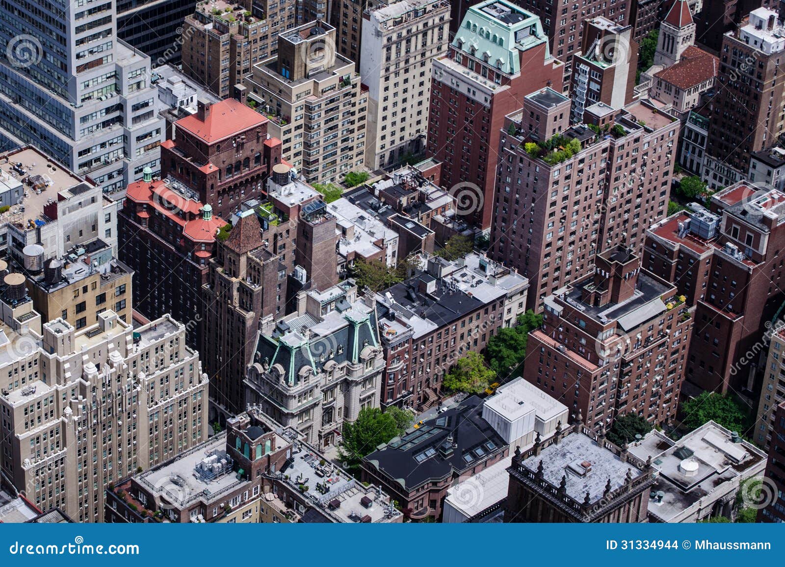Birds eye view of New York stock photo. Image of urban - 31334944